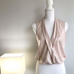 Topshop | Tops | Topshop Drape Metallic Bodysuit | Poshmark